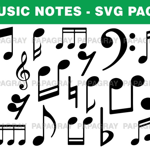 Music Notes SVG Musical Notes Clipart Digital Download | Etsy