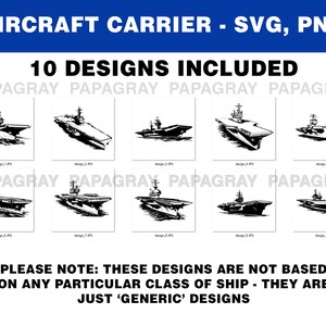 Aircraft Carrier SVG Silhouette Bundle Pack - 10 Designs | Digital ...