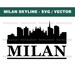 Milan Skyline SVG Digital Download Milan SVG Milan Italy - Etsy