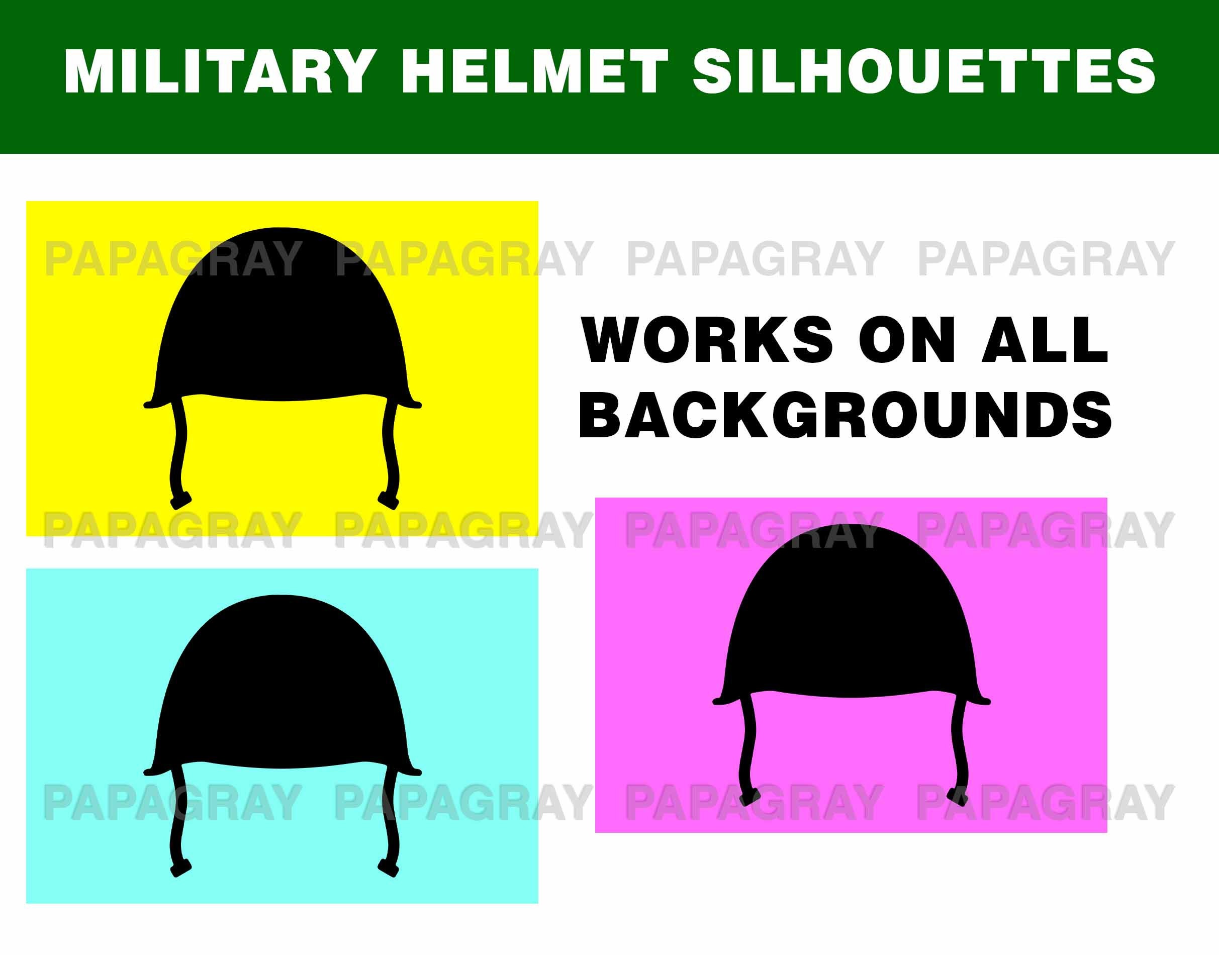 Military Helmets Silhouette SVG Pack 12 Designs Digital - Etsy