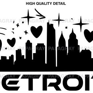 Detroit Skyline SVG Vector Graphic Bundle - 9 Designs | Digital ...