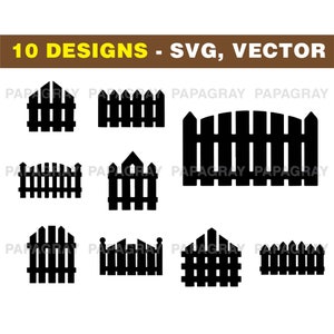 Fences Silhouette SVG Vector Bundle - 10 Designs | Digital Download ...