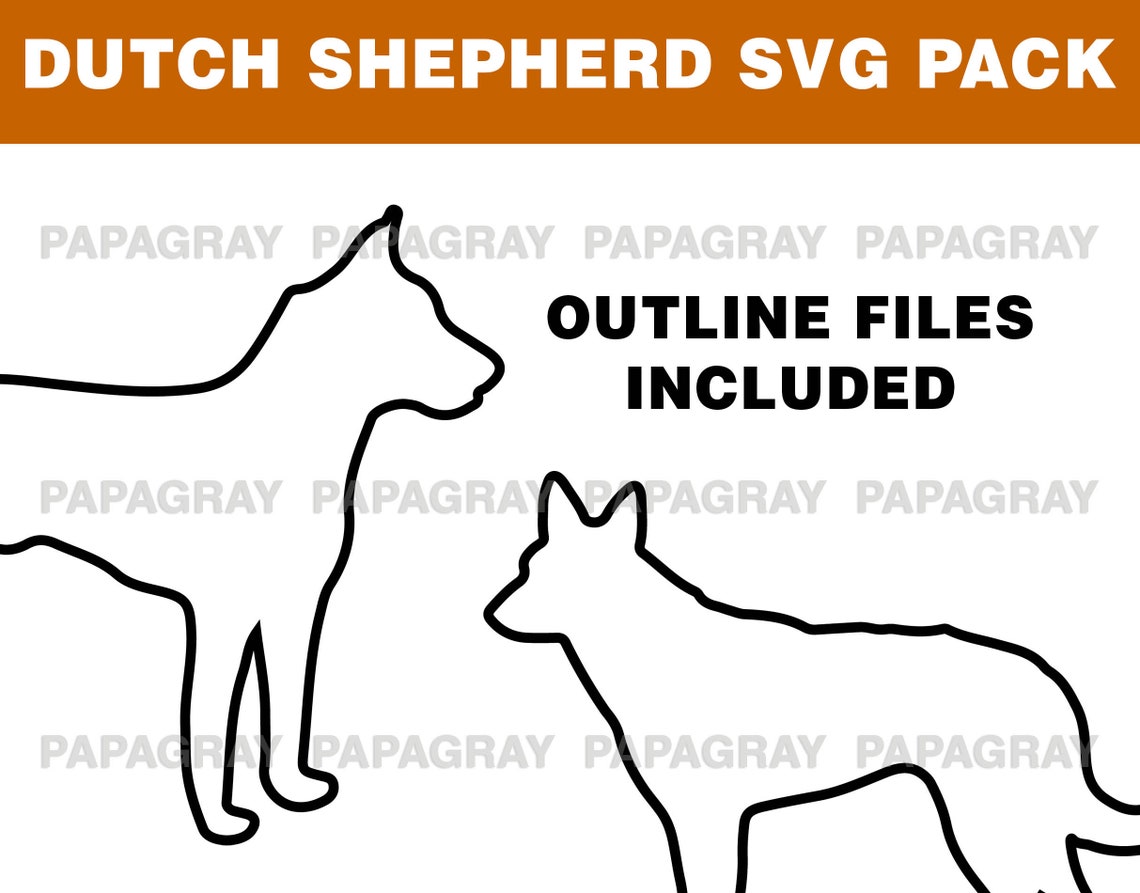 Dutch Shepherd Dog Silhouette Pack - 5 Designs | Digital Download ...