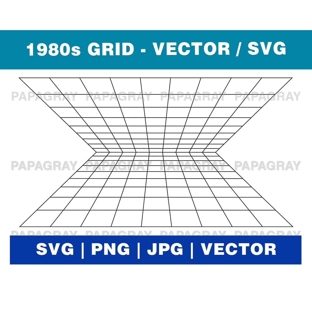 1980s Grid SVG Vector Graphic | Digital Download | Retro Grid PNG, 80s ...