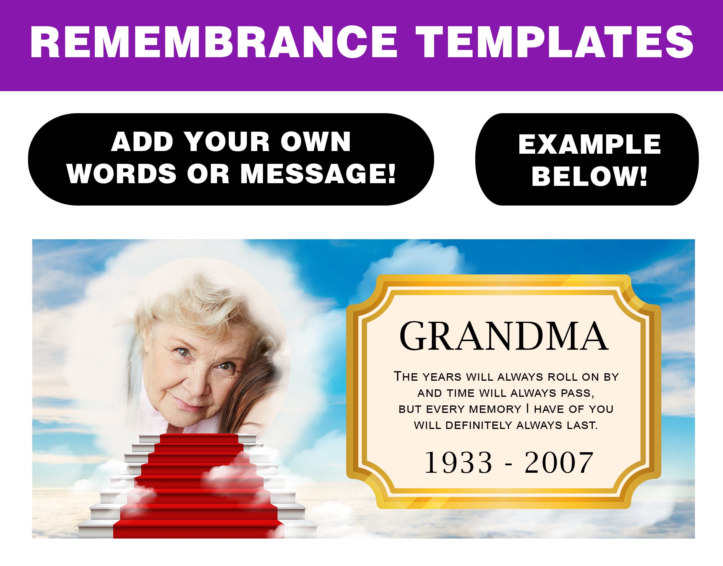 Remembrance Sublimation Template 8 Sizes Digital Download | Etsy UK