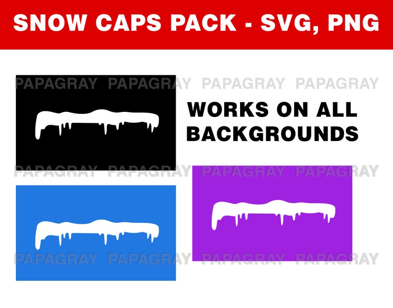 Snow Caps SVG Pack 15 Designs Digital Download Christmas - Etsy