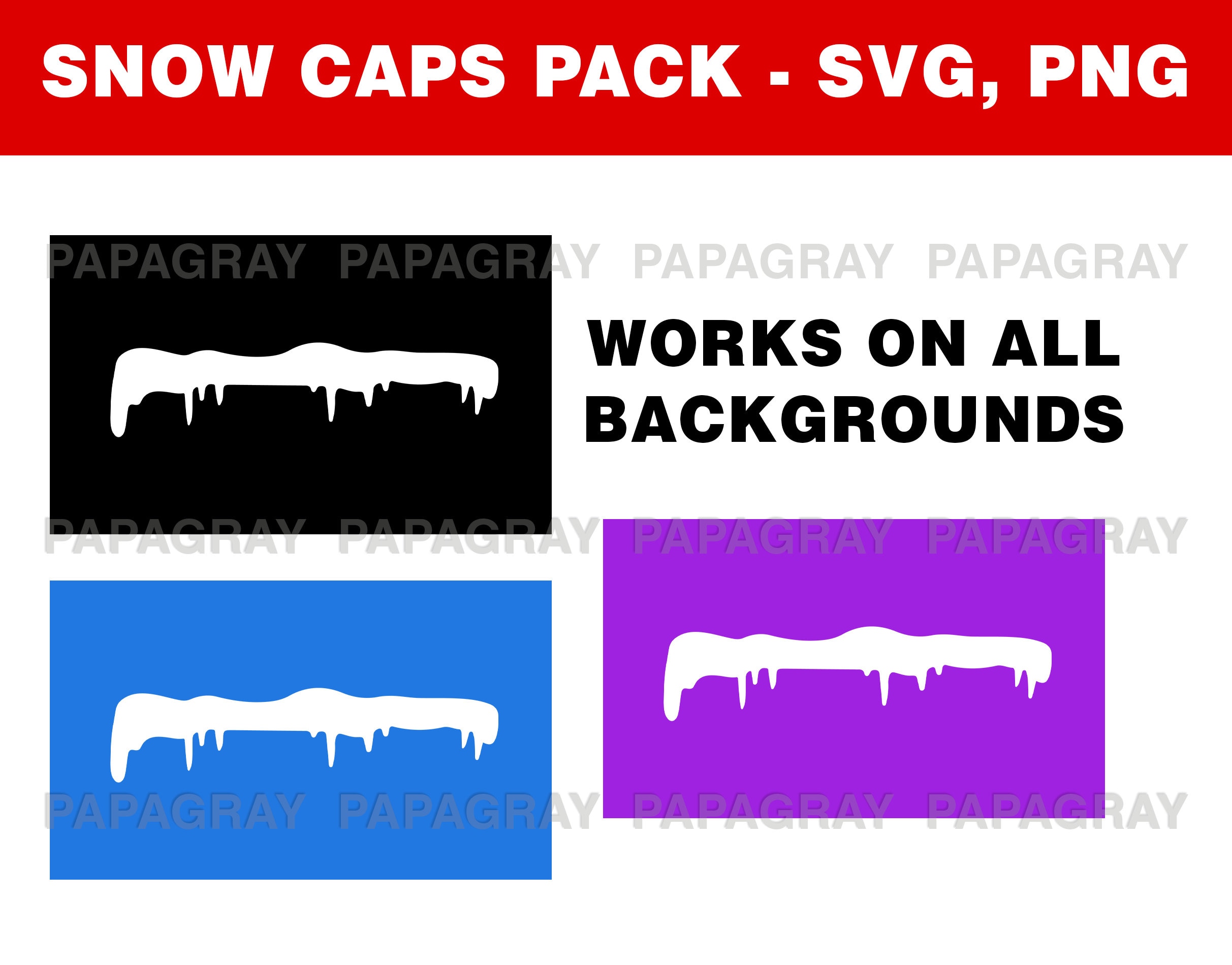 Snow Caps SVG Pack 15 Designs Digital Download Christmas - Etsy