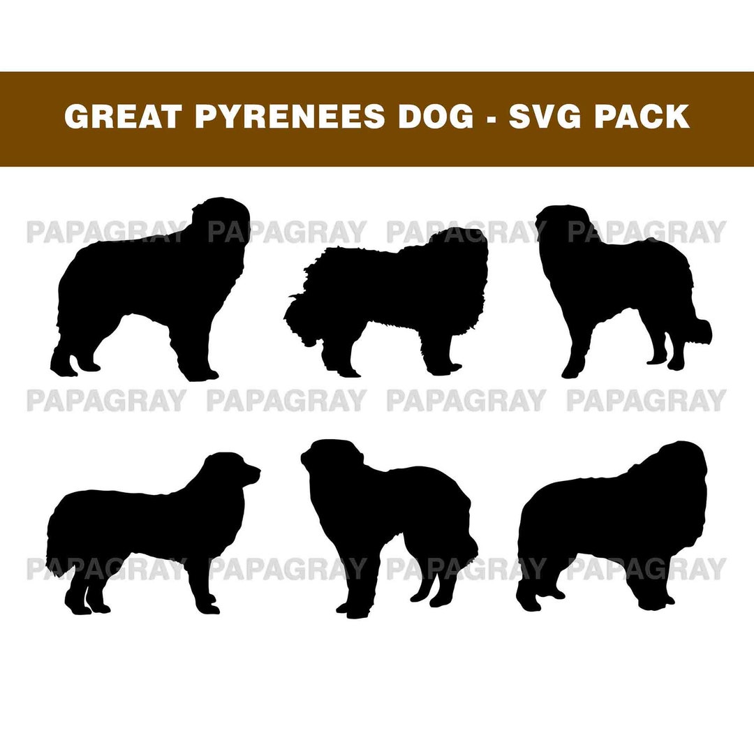 Great Pyrenees Dog Silhouette Pack - 6 Designs | Digital Download ...
