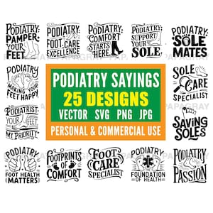 Podiatry Sayings SVG Bundle: Foot Health Designs (digital Download) - Etsy