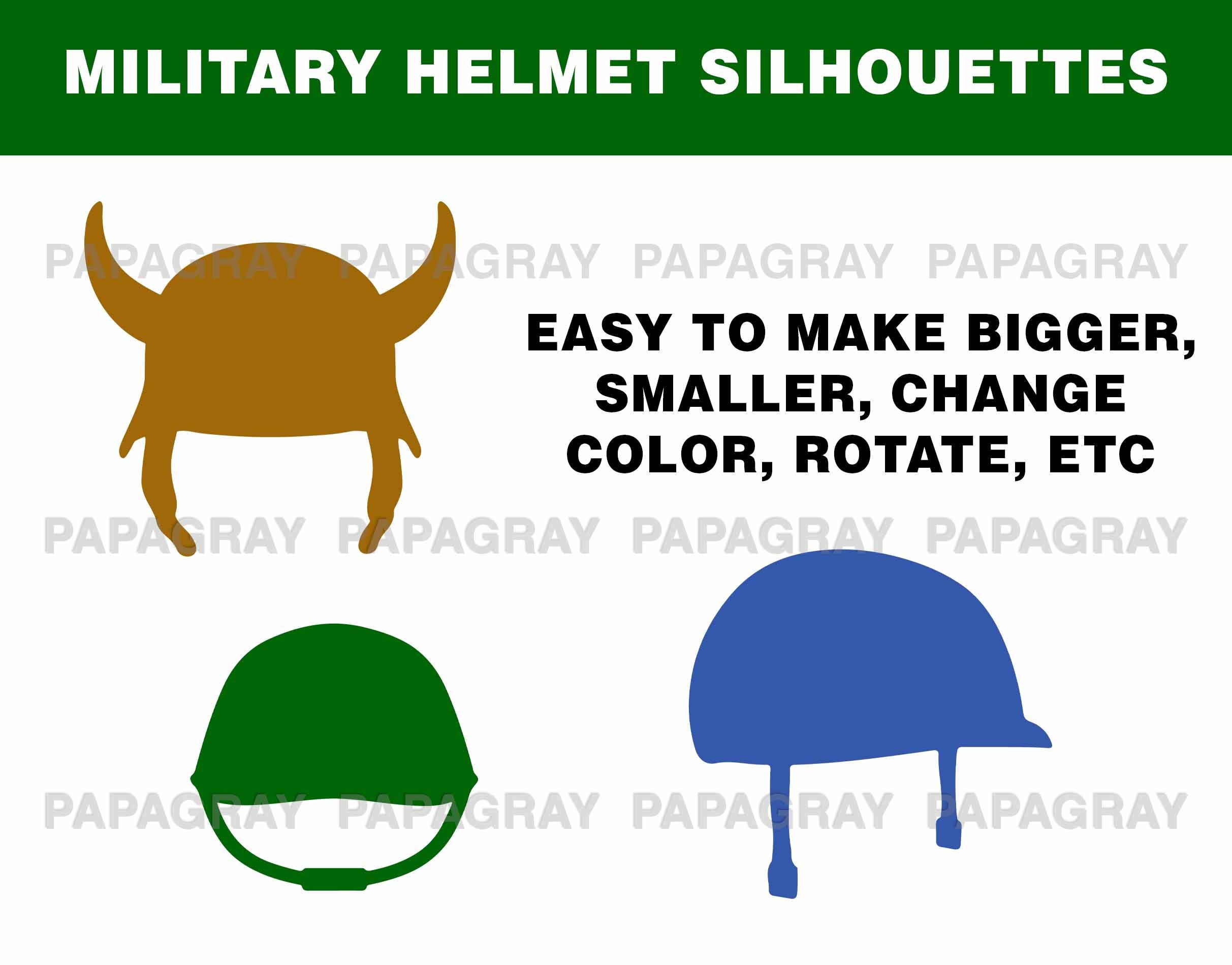 Military Helmets Silhouette SVG Pack 12 Designs Digital - Etsy