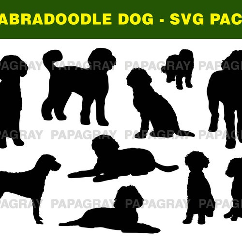 Labradoodle Dog Silhouette Pack 10 Designs Digital - Etsy