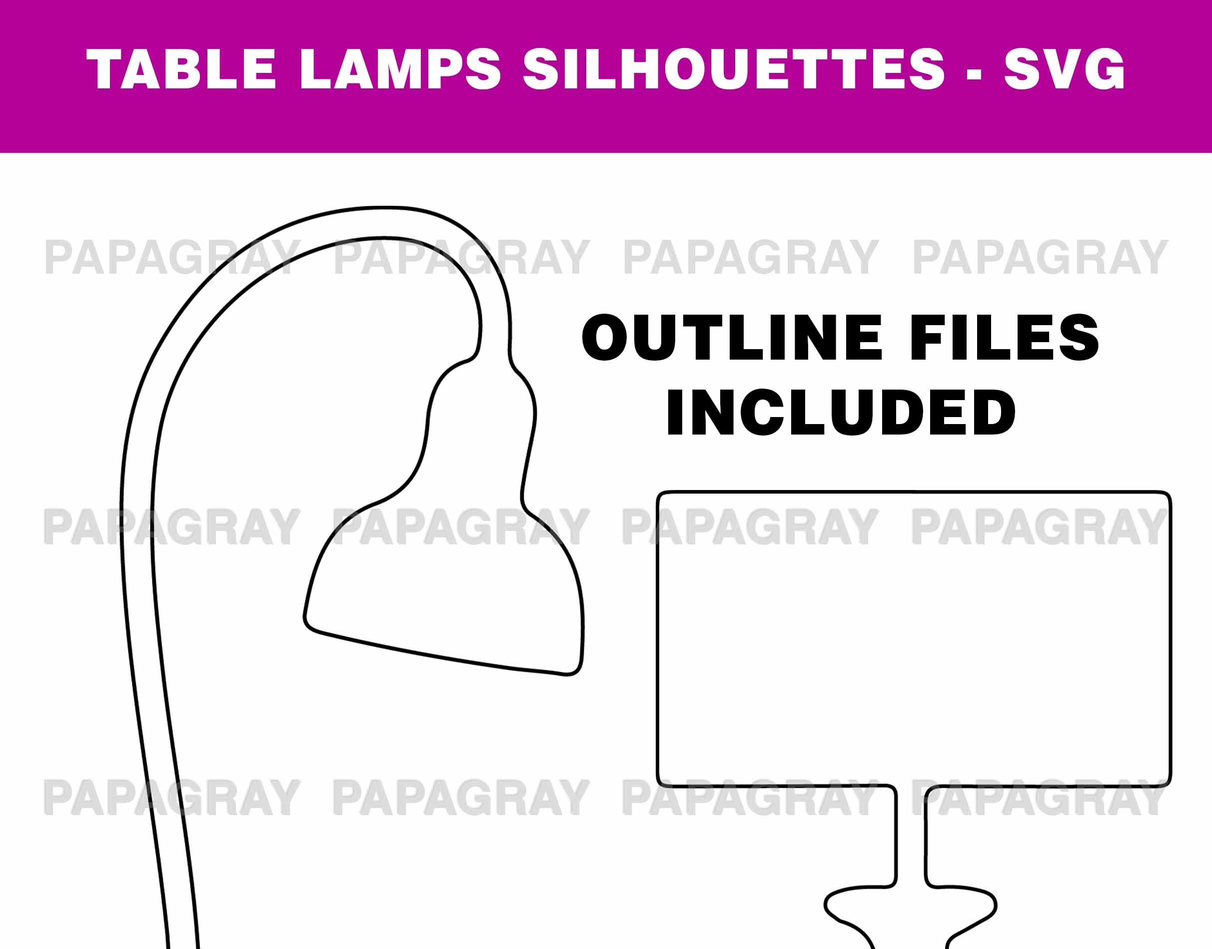 Table Lamps Silhouette SVG Pack 15 Designs Digital - Etsy