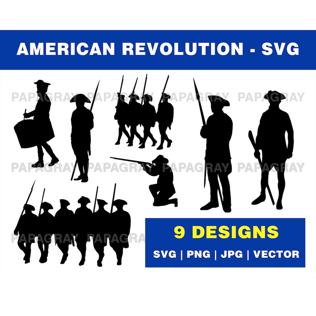American Revolution SVG Vector Pack: 9 Patriotic Designs (digital ...