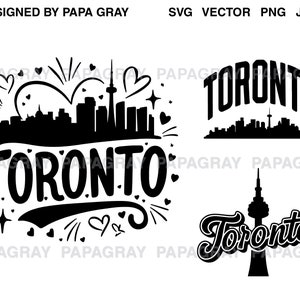 Toronto Skyline SVG Vector Bundle - 7 Designs | Digital Download ...