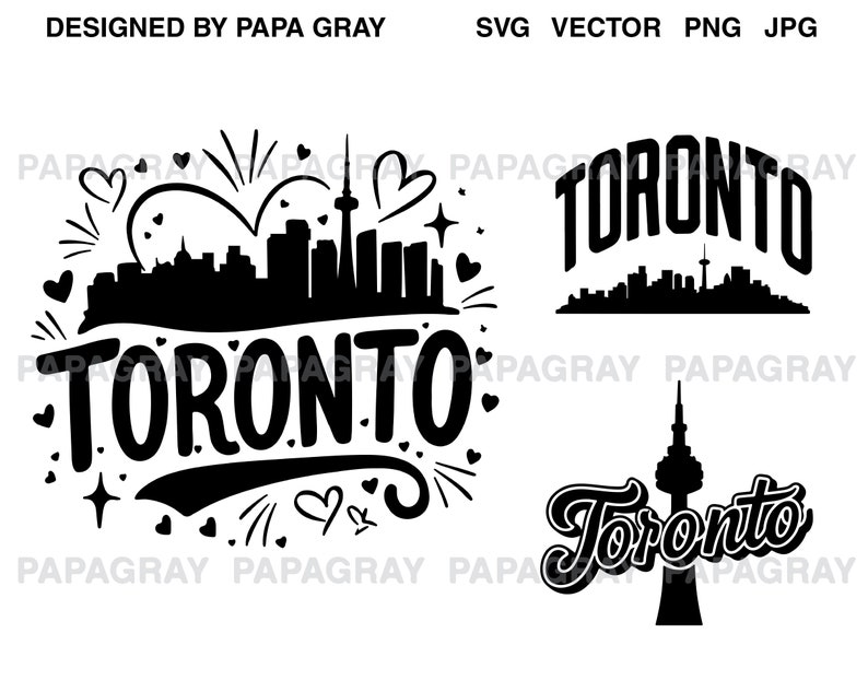 Toronto Skyline SVG Vector Bundle - 7 Designs | Digital Download ...