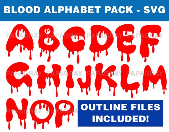 Blood Alphabet Pack 26 Letters Digital Download Blood | Etsy