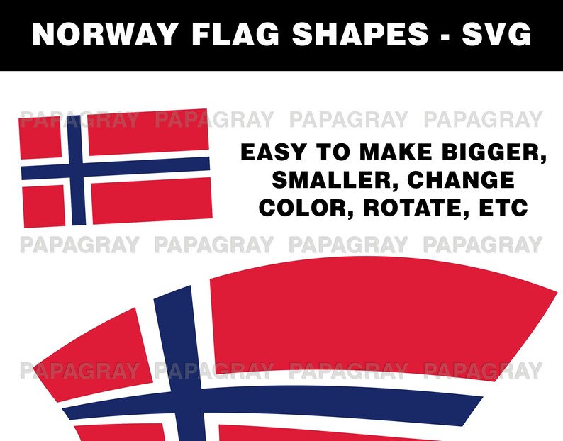 Norway Flag Shapes SVG Graphic 8 Designs Digital Download - Etsy