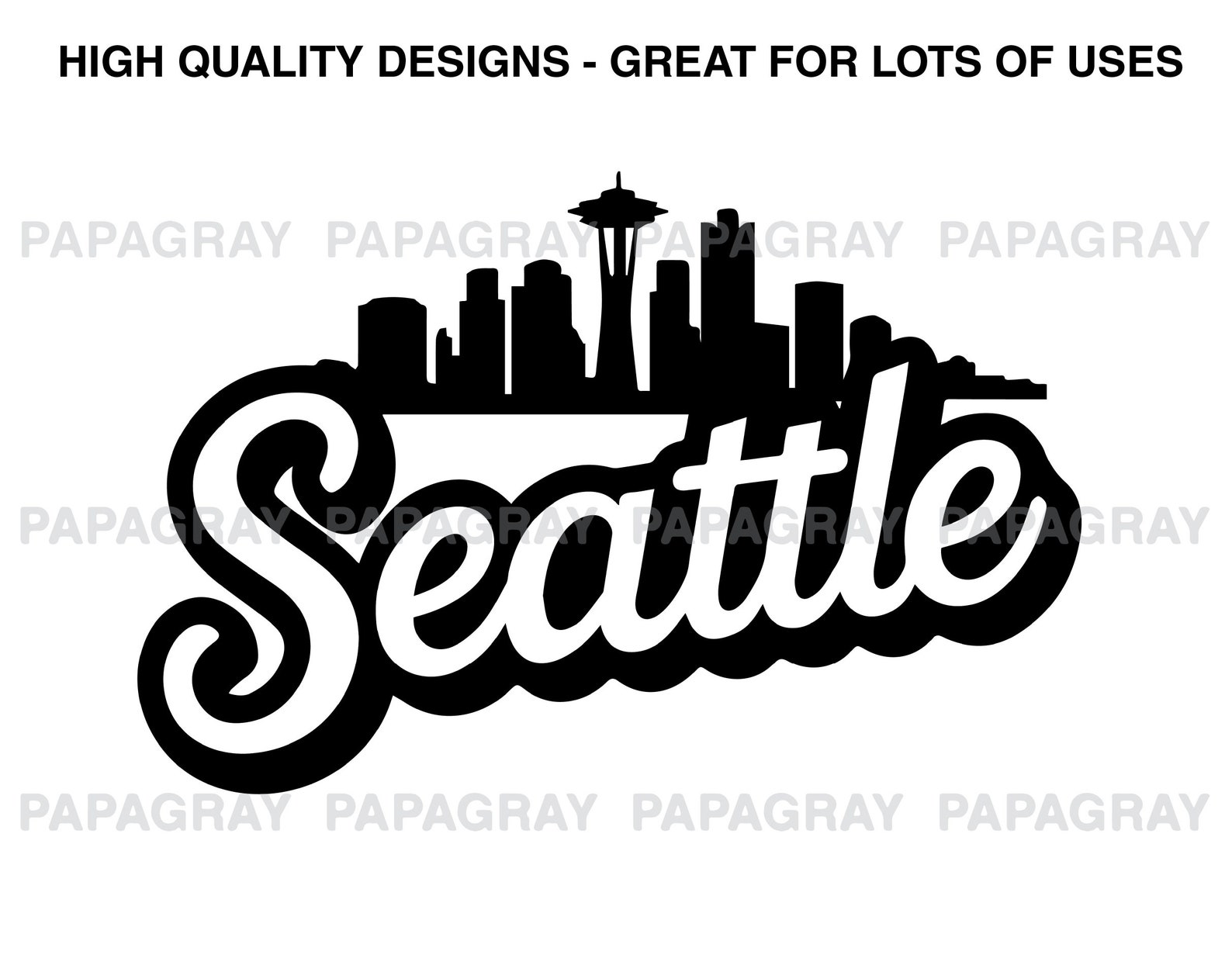 Seattle Skyline SVG Vector Bundle - 7 Designs | Digital Download ...