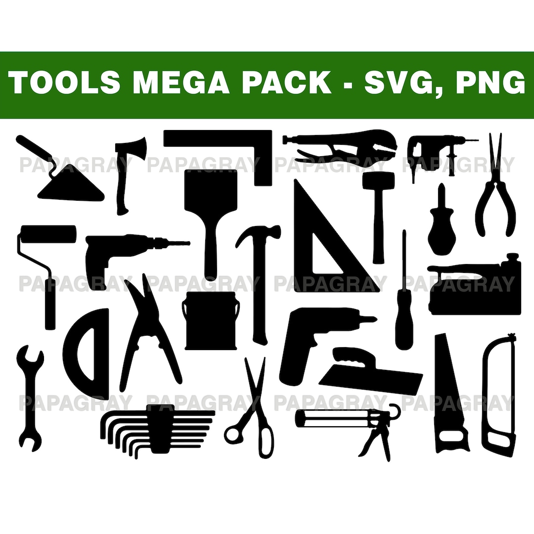 Tools SVG Silhouette Pack - 35 Designs | Digital Download ...
