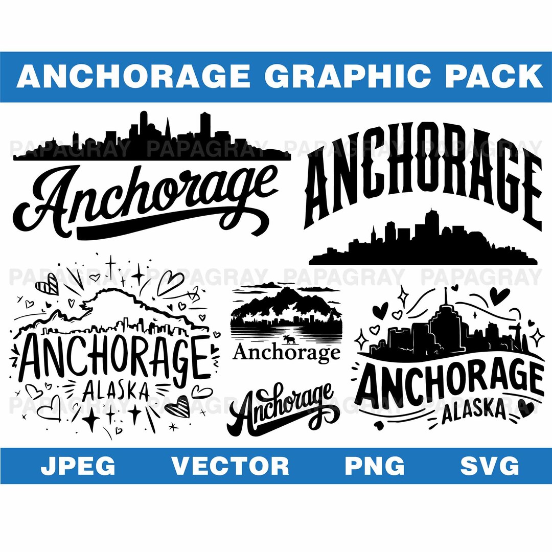 Anchorage SVG Vector Graphic Bundle - 7 Designs | Digital Download ...