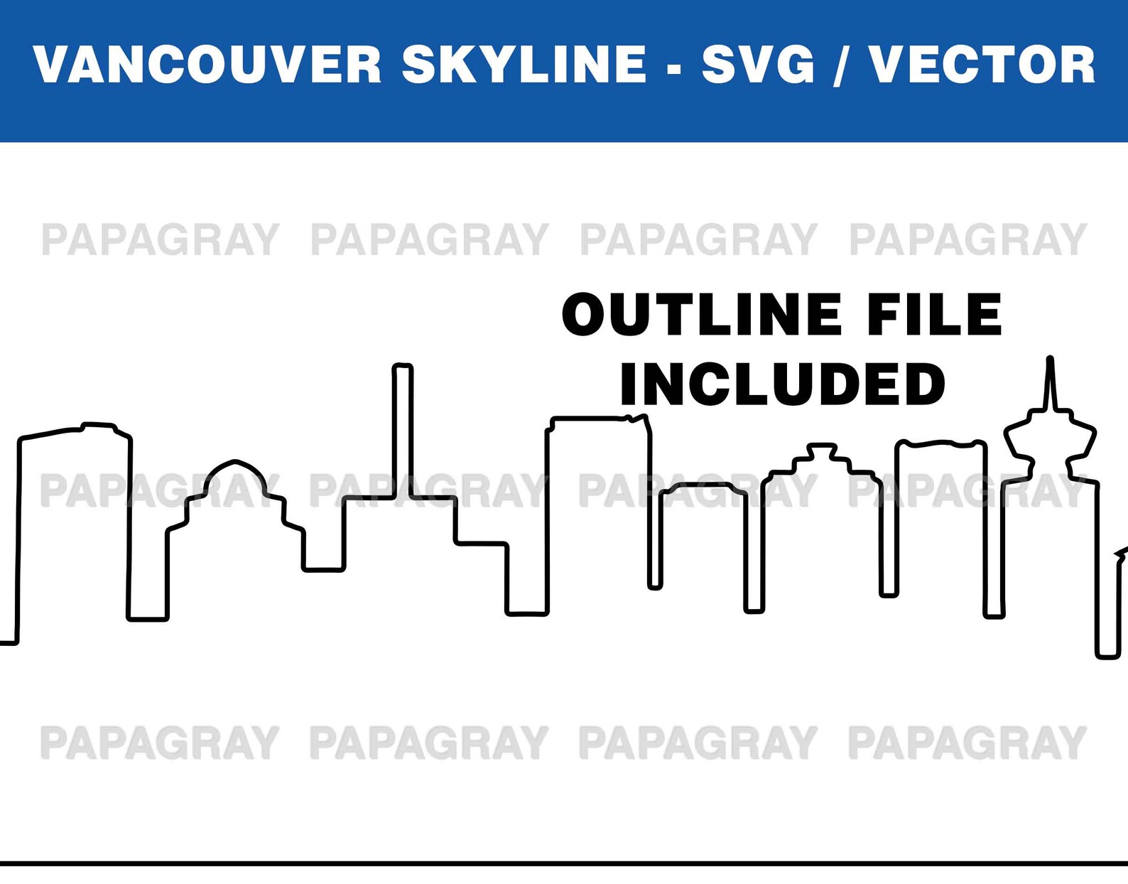 Vancouver Skyline SVG Digital Download Vancouver SVG | Etsy