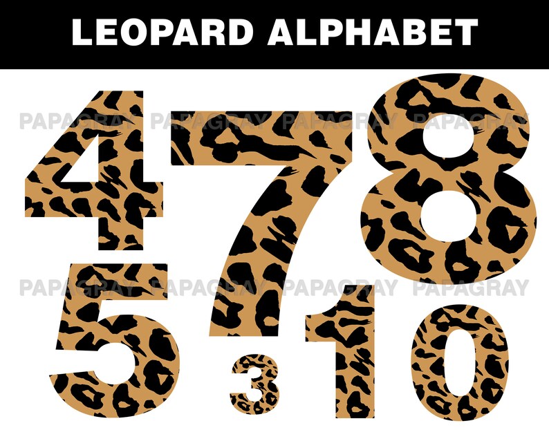 Leopard Print Alphabet PNG Clip Art BUNDLE PACK Digital | Etsy