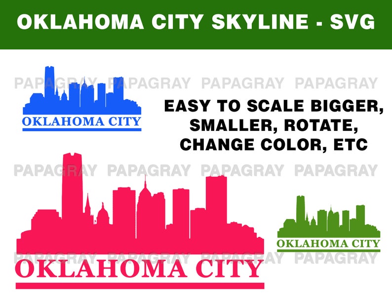 Oklahoma City Skyline SVG Digital Download Oklahoma City - Etsy