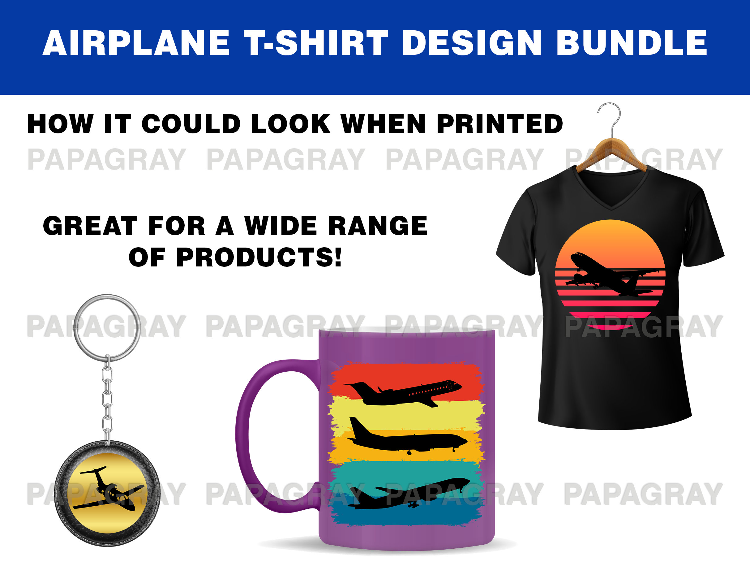 Airplane T-shirt Design Pack 40 Designs Digital Download - Etsy
