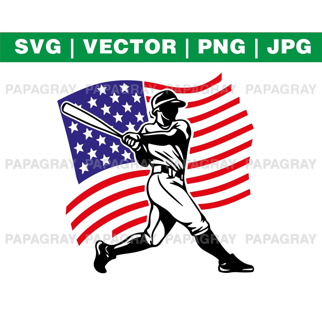 Baseball Player SVG Vector Graphic | Digital Download | Baseball Game ...