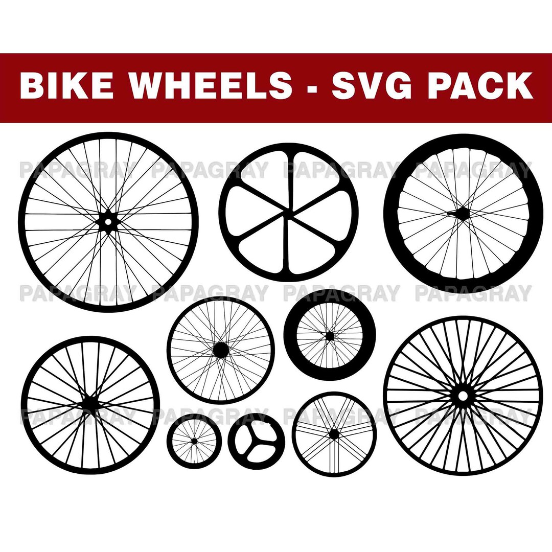 Bicycle Wheels Silhouette Pack - 10 Designs | Digital Download ...