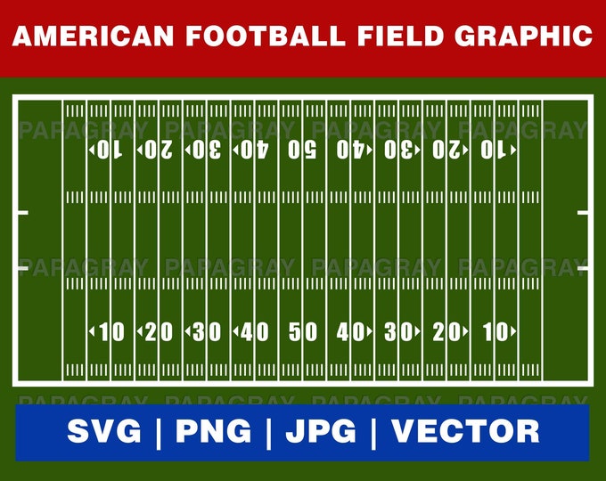 American Football Field SVG Vector Graphic Digital Download - Etsy