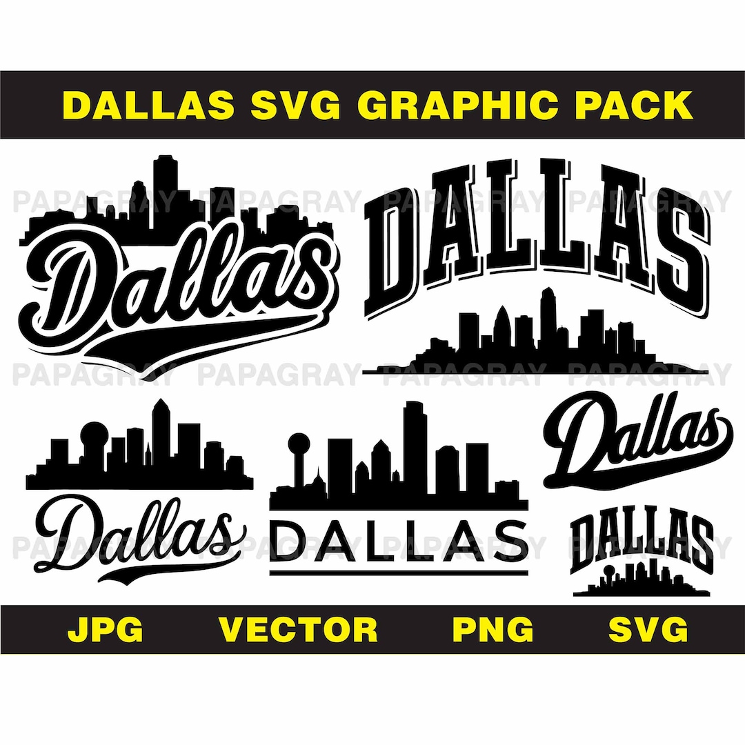 Dallas Skyline SVG Vector Graphic Bundle – Texas Cityscape (digital ...
