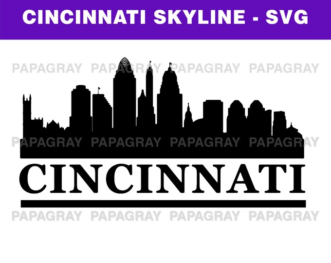 Cincinnati Skyline SVG | Digital Download | Cincinnati SVG, Cincinnati ...