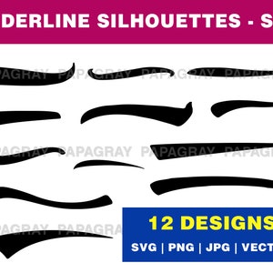 Underline SVG Pack 12 Designs Digital Download College - Etsy
