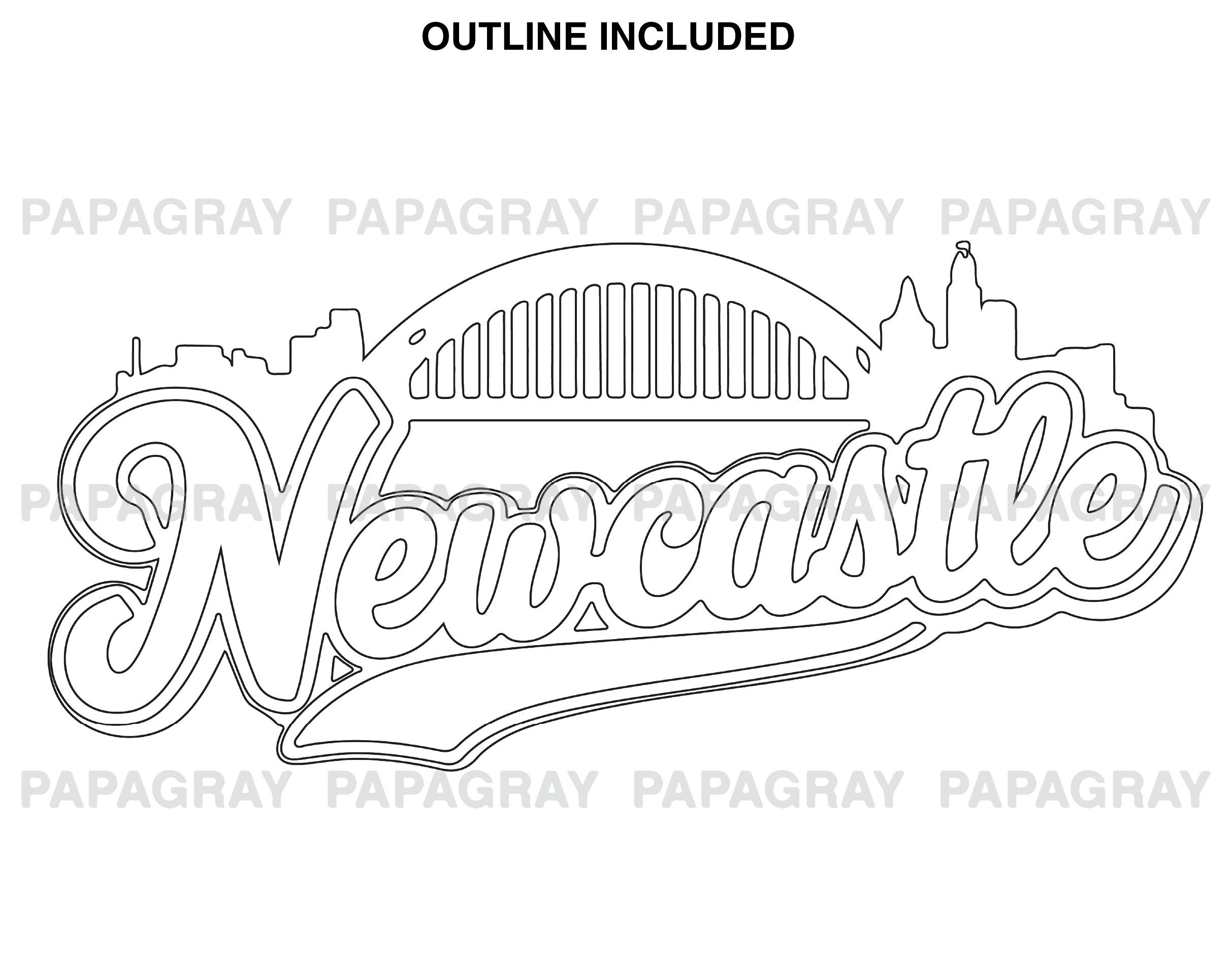 Newcastle UK SVG Vector Graphic Bundle: City Skyline (digital Download ...