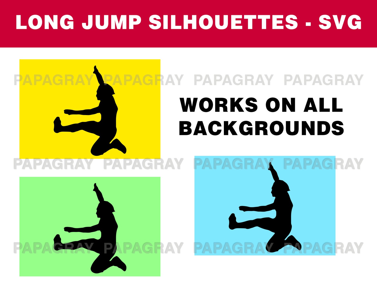 Long Jump SVG Graphic Pack 8 Designs Digital Download - Etsy UK