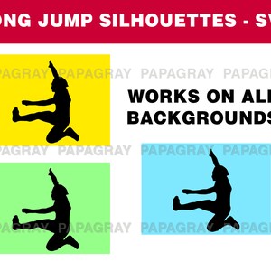 Long Jump SVG Graphic Pack - 8 Designs | Digital Download | Long Jump ...