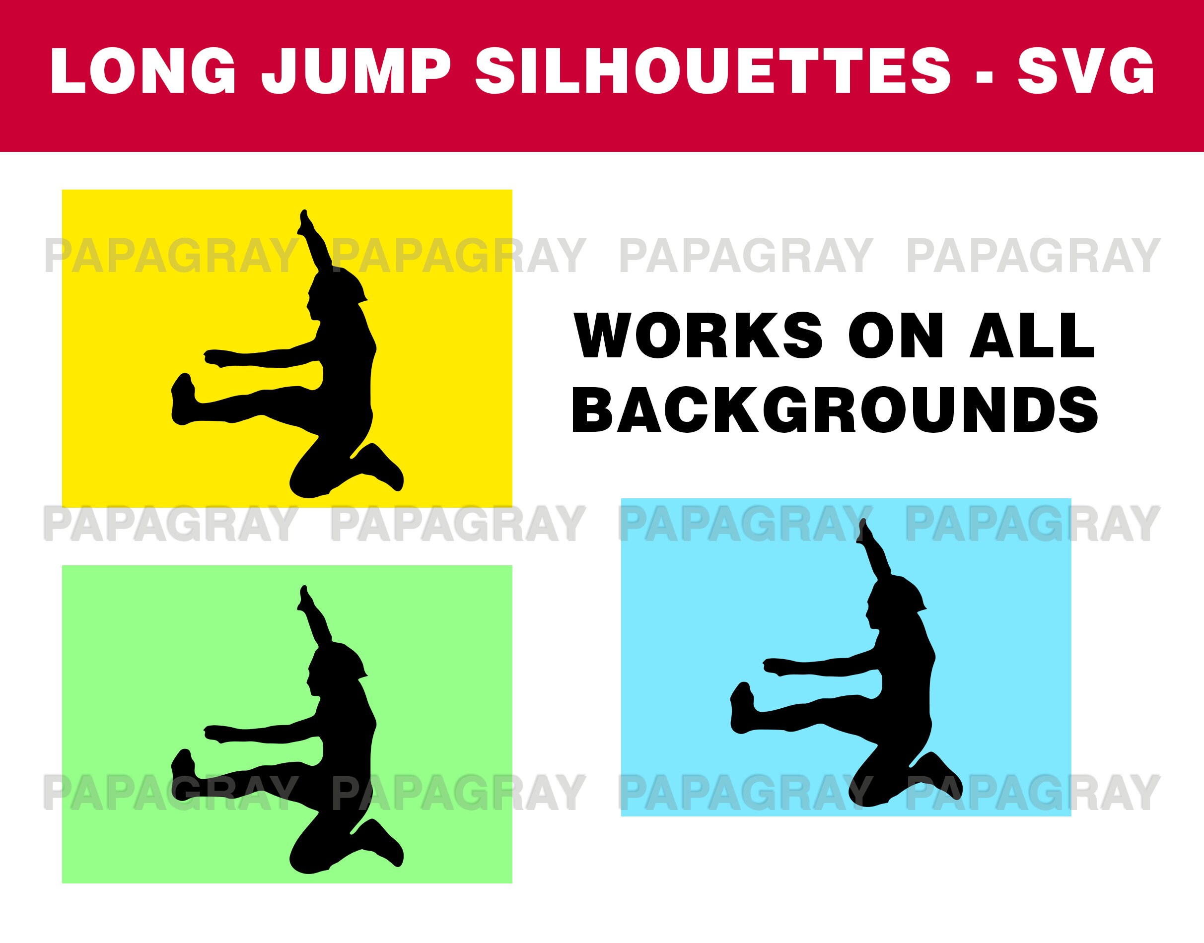 Long Jump SVG Graphic Pack 8 Designs Digital Download - Etsy UK