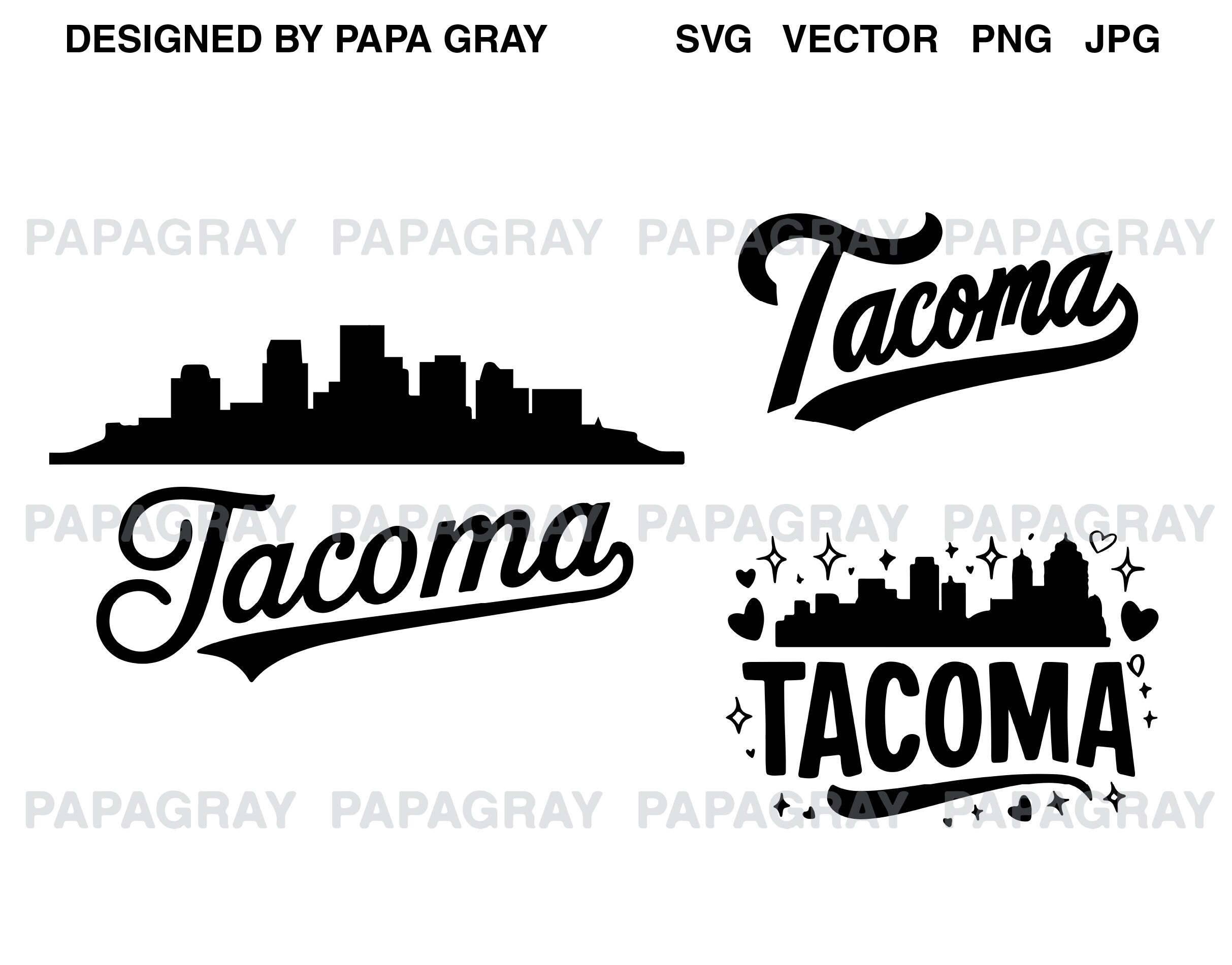 Tacoma Skyline SVG Vector Bundle - 6 Designs | Digital Download ...
