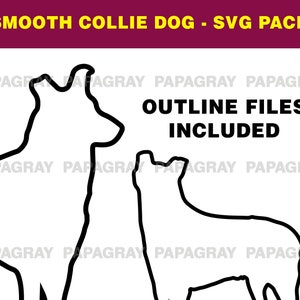 Smooth Collie Dog Silhouette Pack - 7 Designs | Digital Download ...