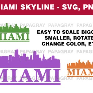 Miami Skyline SVG | Digital Download | Miami SVG, Miami PNG, Miami ...