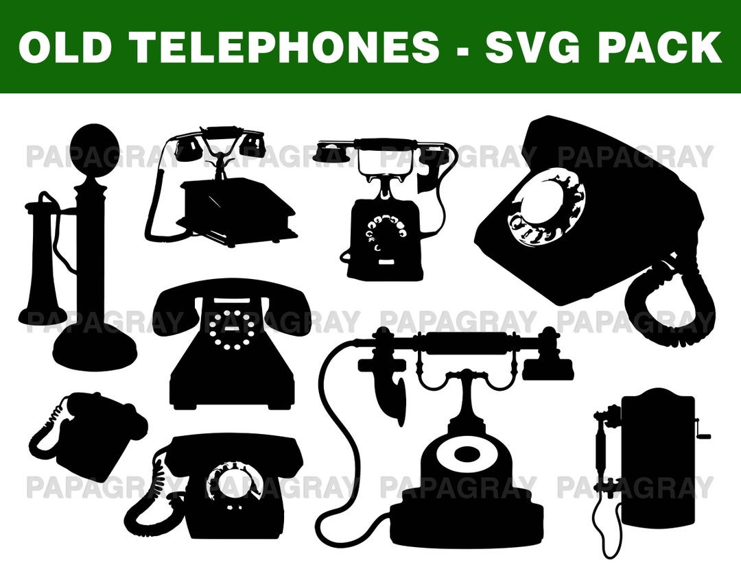 Vintage Telephone SVG Silhouette Pack Digital Download - Etsy