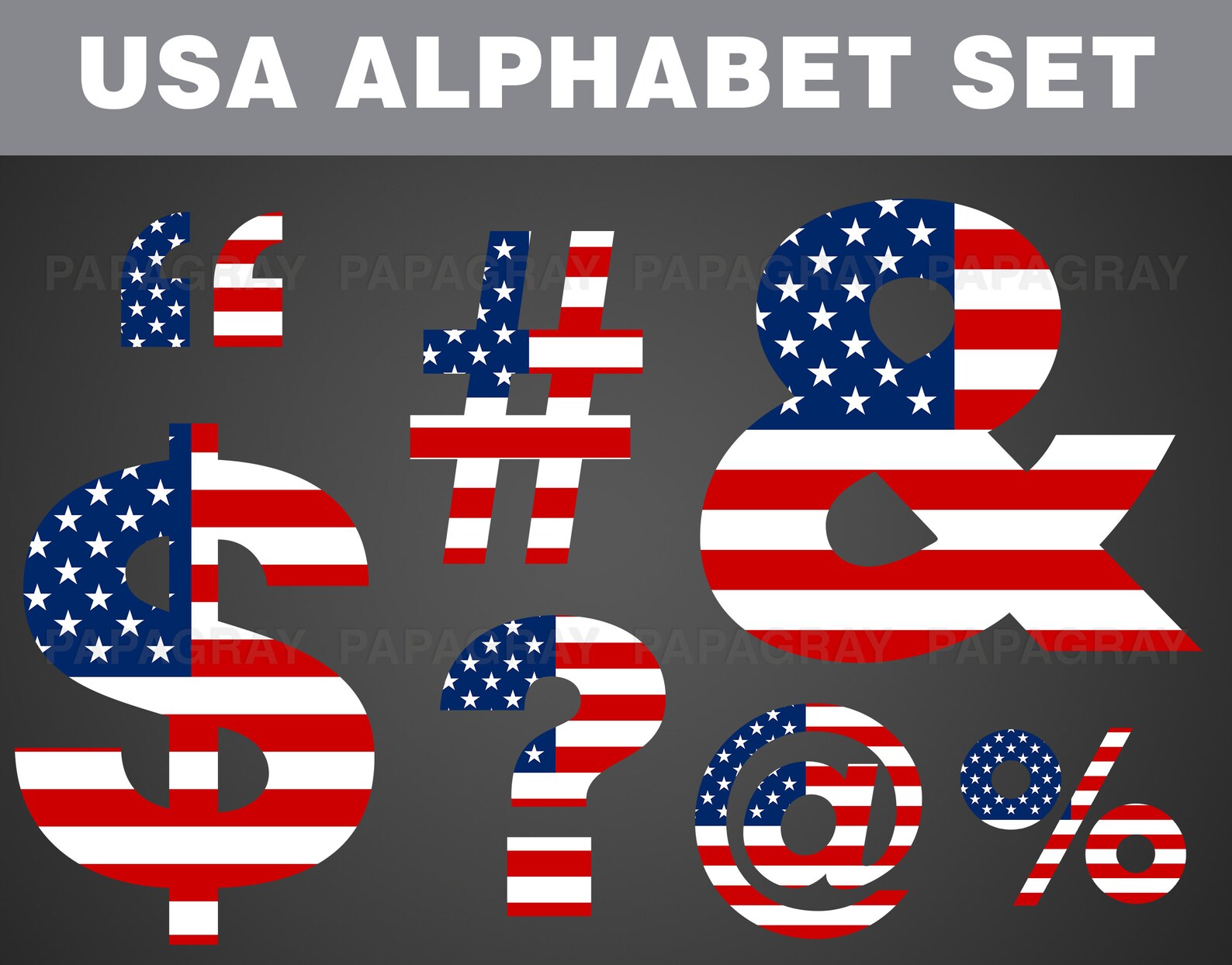 America Alphabet PNG Clip Art BUNDLE Digital Download 26 | Etsy UK