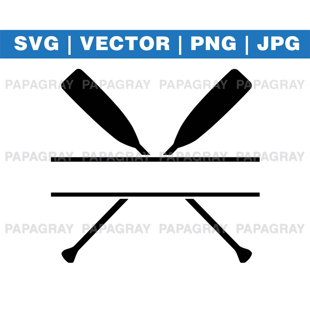 Rowing Oars Split Name Monogram SVG Vector Graphic | Digital Download ...