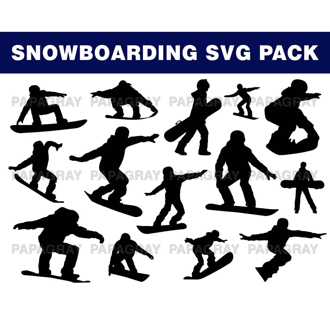 Snowboarding Silhouette SVG Pack: 17 Designs (digital Download) - Etsy