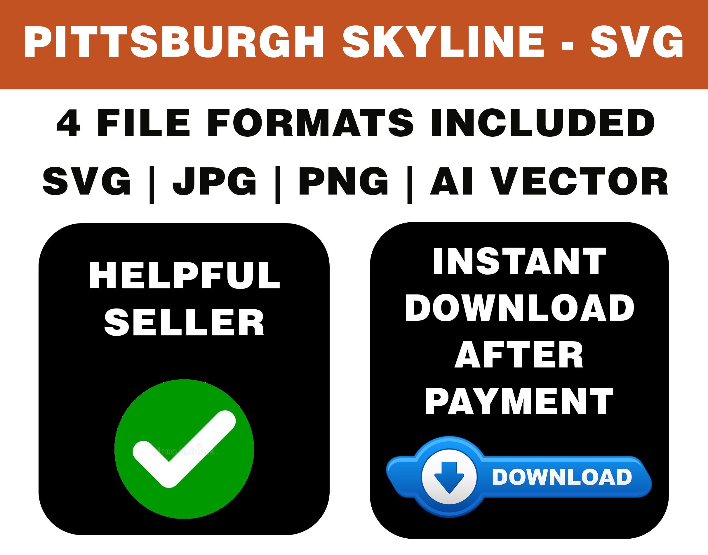 Pittsburgh Skyline SVG Digital Download Pittsburgh SVG - Etsy