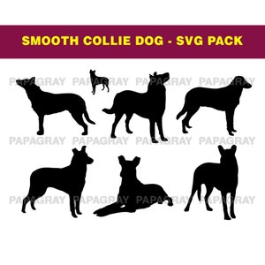 Smooth Collie Dog Silhouette Pack - 7 Designs | Digital Download ...