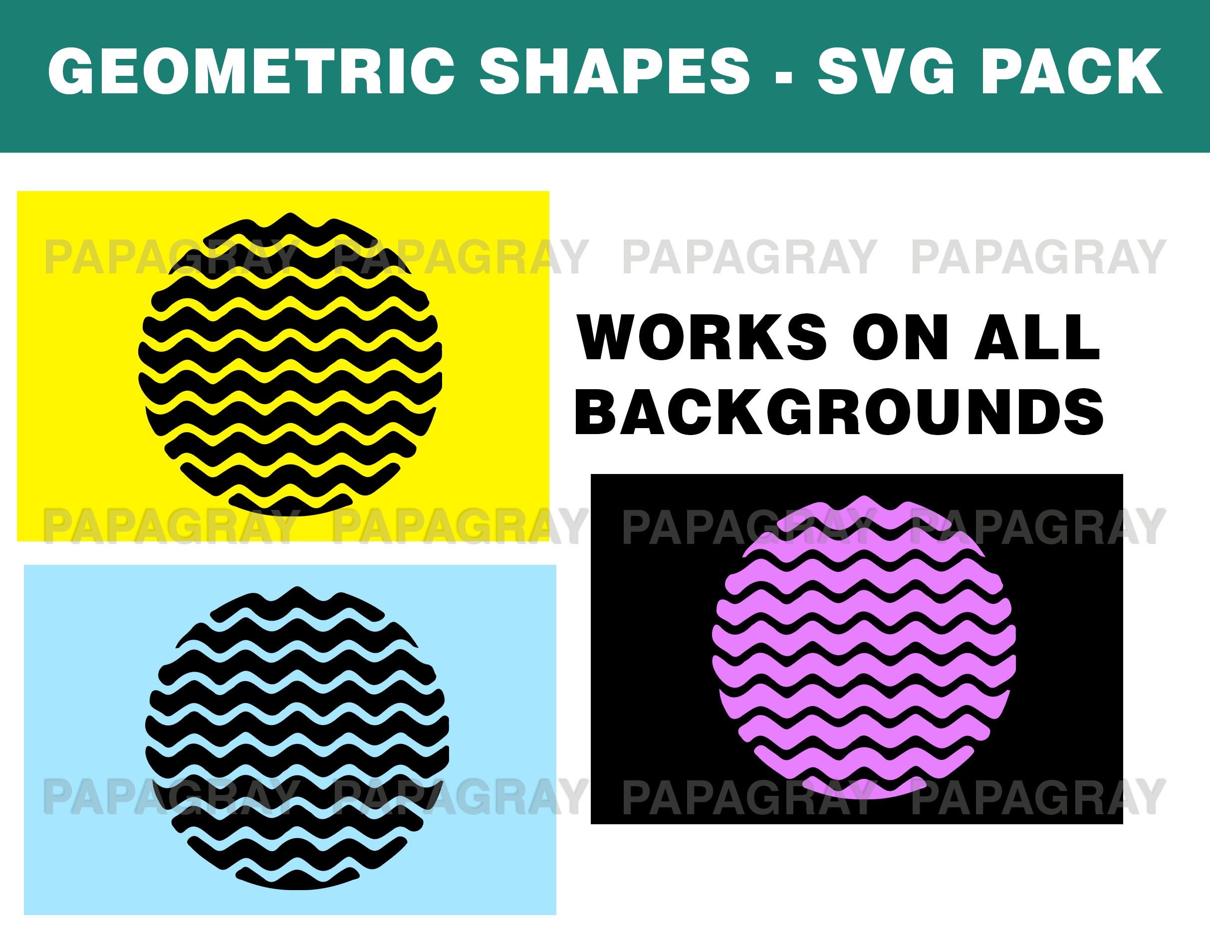 Geometric Shapes SVG Silhouette Pack 31 Designs Digital - Etsy