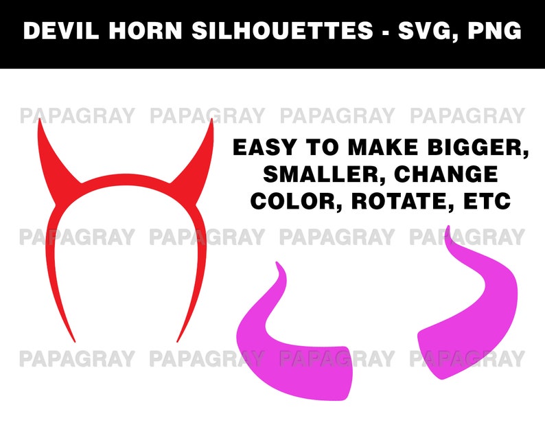 Devil Horns SVG Pack 10 Designs Digital Download - Etsy UK