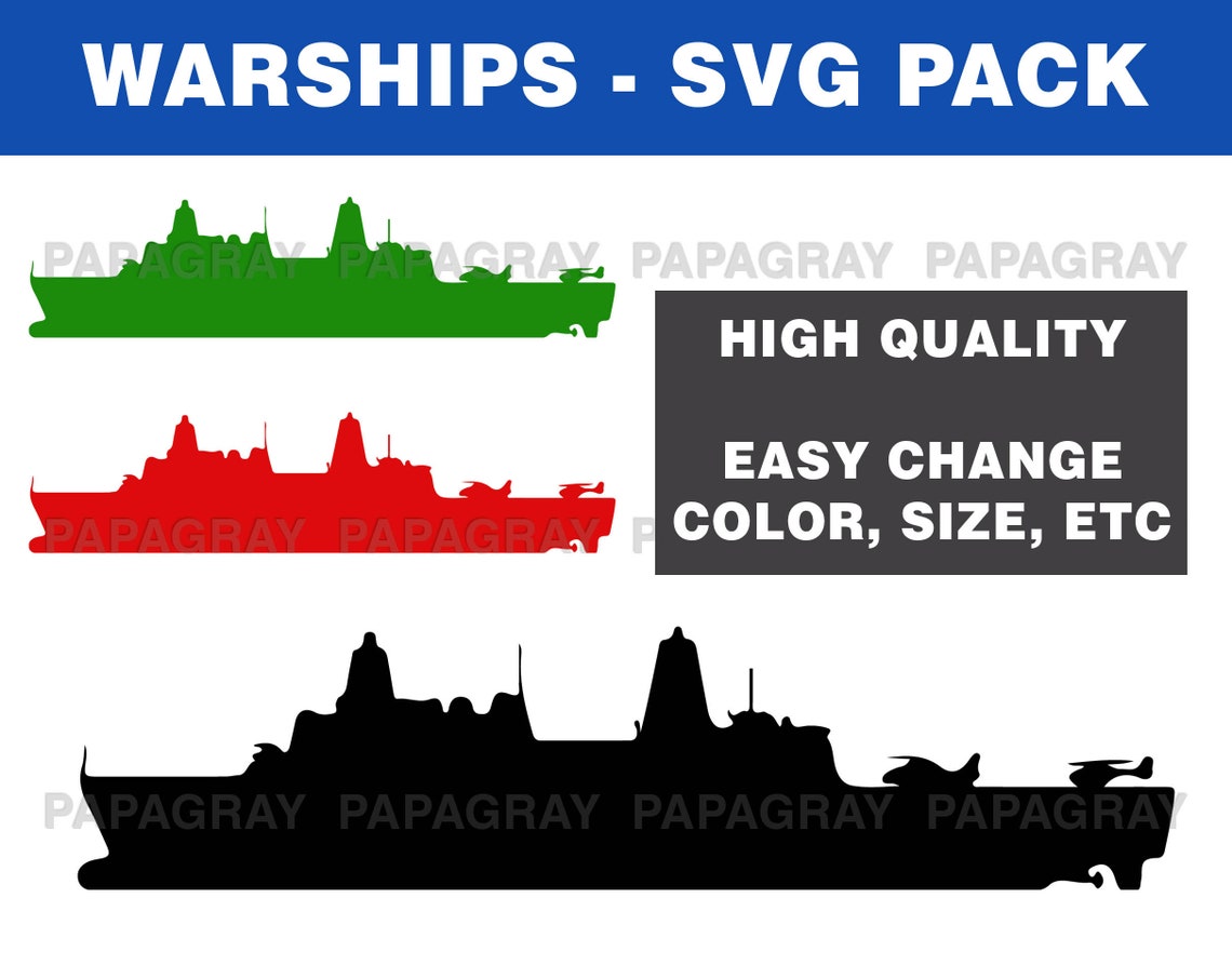 Navy Warships SVG Silhouette Pack Digital Download Navy | Etsy